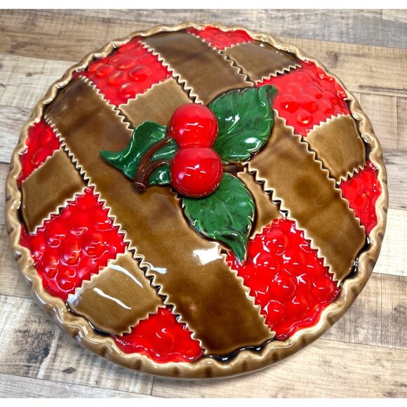 Dining | Vintage Ceramic Piethemed Serving Dish Set W Cherry Pie Lid ...